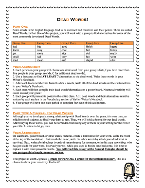 Fillable Online Dead Words Fax Email Print - pdfFiller