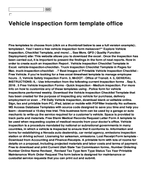 Fillable Online Vehicle inspection form template office Fax Email Print ...