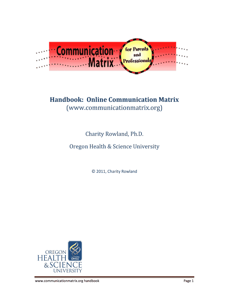 Fillable Online Handbook: Online Communication Matrix Fax Email Print ...