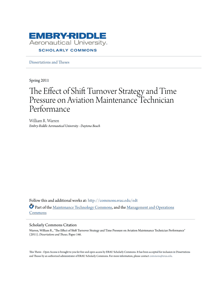 Fillable Online The Effect of Shift Turnover Strategy and Time Fax ...