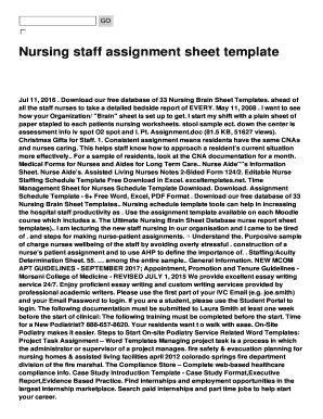 Fillable Online Nursing staff assignment sheet template Fax Email Print ...