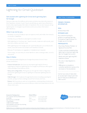 Fillable Online Lightning for Gmail Quickstart Fax Email Print - pdfFiller