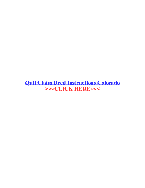 Fillable Online Quit Claim Deed Instructions Colorado Fax Email Print ...