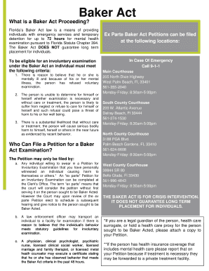 Fillable Online What is a Baker Act Proceeding Fax Email Print - pdfFiller
