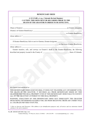 Fillable Online Insuring Beneficiary Deeds in Colorado what you need to ...