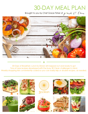 Fillable Online 30-DAY MEAL PLAN Fax Email Print - pdfFiller