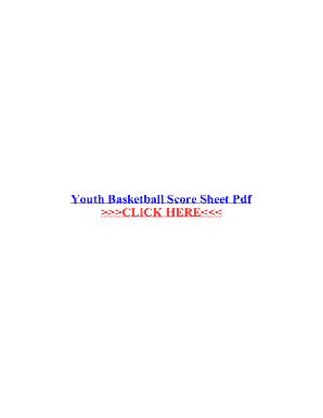 Fillable Online Youth Basketball Score Sheet Pdf Fax Email Print ...