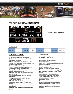 Fillable Online FAIR-PLAY BASEBALL SCOREBOARD Fax Email Print - pdfFiller