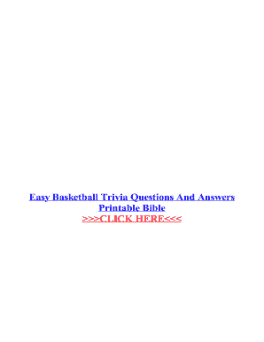 Fillable Online Easy Basketball Trivia Questions And Fax Email Print ...