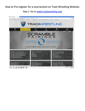 Fillable Online How to Pre-register for a tournament on Track Wrestling ...