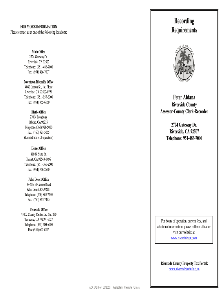 Fillable Online Telephone: (951) 486-7000 Fax Email Print - pdfFiller