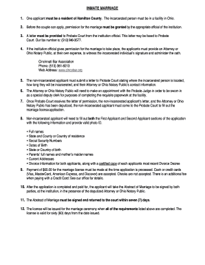 Fillable Online INMATE MARRIAGE Fax Email Print - pdfFiller