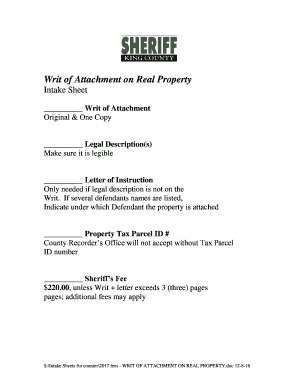 Fillable Online Writ of Attachment on Real Property Fax Email Print ...