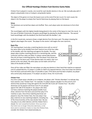 Fillable Online Our Official Hastings Chicken Foot Domino Game Rules ...