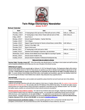 Fillable Online Twin Ridge Elementary Newsletter Fax Email Print ...