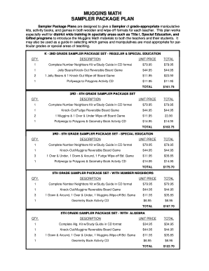 Fillable Online SAMPLER PACKAGE PLAN Fax Email Print - pdfFiller