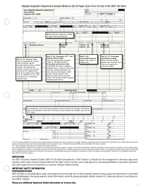 Fillable Online Hospital Outpatient Department Sample Medicare UB-04 ...