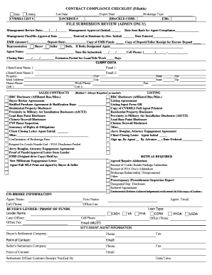 Fillable Online CONTRACT COMPLIANCE CHECKLIST (Fillable) Fax Email ...