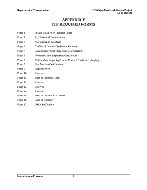 ITP REQUIRED S Doc Template | pdfFiller