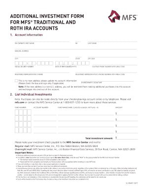 Fillable Online FOR MFS TRADITIONAL AND Fax Email Print - pdfFiller