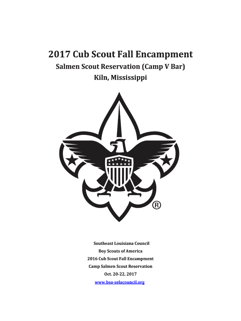 Fillable Online Salmen Scout Reservation (Camp V Bar) Fax Email Print ...
