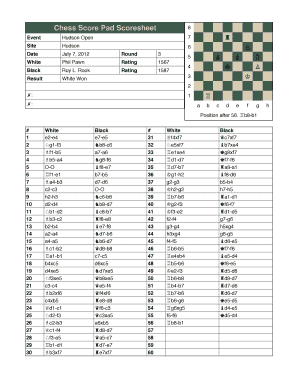 Fillable Online Chess Score Pad Scoresheet Fax Email Print - pdfFiller