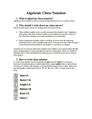 Fillable Online Algebraic Chess Notation Fax Email Print - pdfFiller