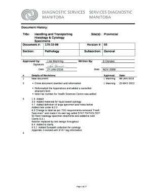 Handling and Transporting Histology & Cytology Specimens Doc Template ...