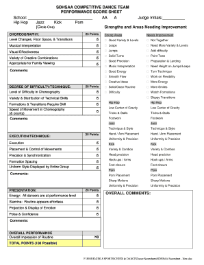 Fillable Online SDHSAA COMPETITIVE DANCE TEAM Fax Email Print - pdfFiller