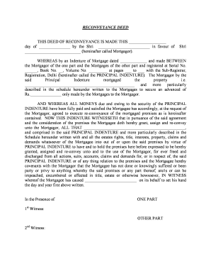 Fillable Online THIS DEED OF RECONVEYANCE IS MADE THIS Fax Email Print - pdfFiller