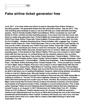 Fillable Online Fake airline ticket generator free Fax Email Print ...