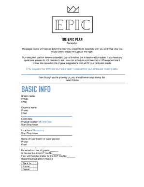 Fillable Online THE EPIC PLAN Fax Email Print - pdfFiller