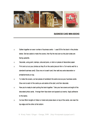 Fillable Online BUSINESS CARD MINI-BOOKS Fax Email Print - pdfFiller
