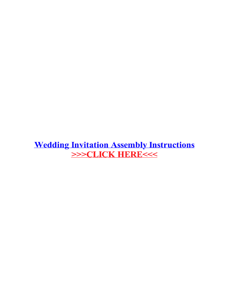Fillable Online Wedding Invitation Assembly Instructions Fax Email ...