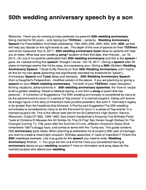 Fillable Online 50th wedding anniversary speech by a son Fax Email ...