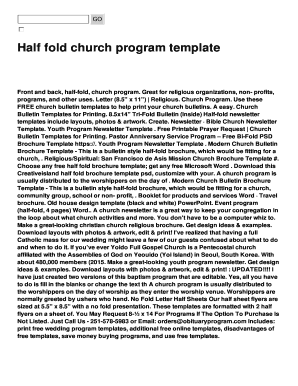 Fillable Online Half fold church program template Fax Email Print ...