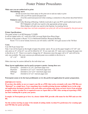 Fillable Online Poster Printer Procedures Fax Email Print - pdfFiller