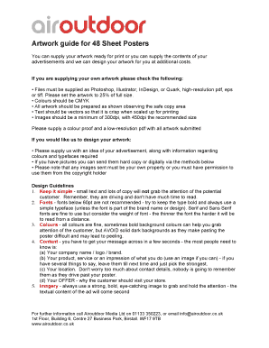 Fillable Online Artwork guide for 48 Sheet Posters Fax Email Print ...