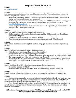 Fillable Online Steps to Create an FSA ID Fax Email Print - pdfFiller