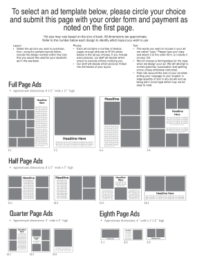 Fillable Online To select an ad template below, please circle your ...