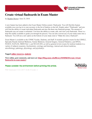 Fillable Online Create virtual flashcards in Exam Master Fax Email ...