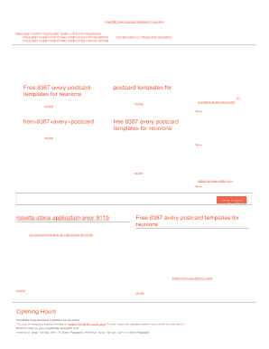 Fillable Online Free 8387 avery postcard templates for reunions Fax ...