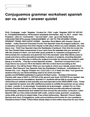 Fillable Online Conjuguemos grammar worksheet spanish Fax Email Print ...