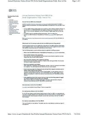 Fillable Online Annual Electronic Notice (Form 990-N) for Small ...