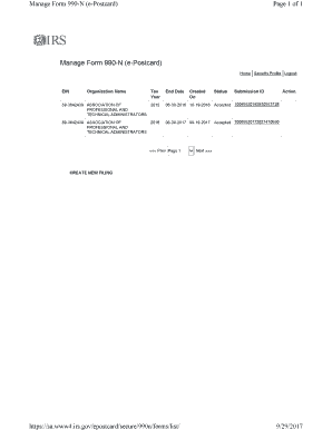 Fillable Online Manage Form 990-N (e-Postcard) Fax Email Print - pdfFiller