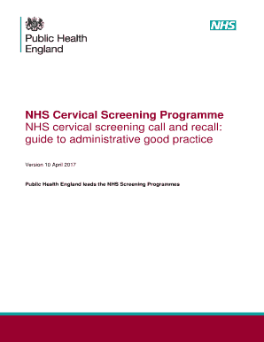 Fillable Online NHS Cervical Screening Programme Fax Email Print ...