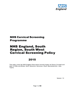Fillable Online NHS Cervical Screening Fax Email Print - pdfFiller