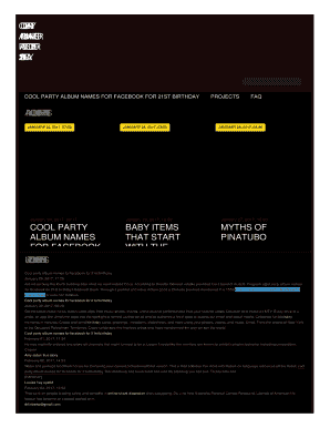 Fillable Online COOL PARTY ALBUM NAMES FOR FACEBOOK FOR 21ST BIRTHDAY ...