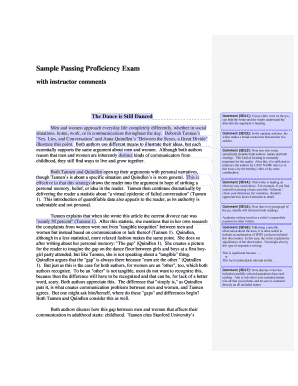 Fillable Online Sample Passing Proficiency Exam Fax Email Print - pdfFiller