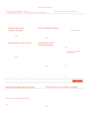 Fillable Online Official team lunch invitation wording Fax Email Print ...